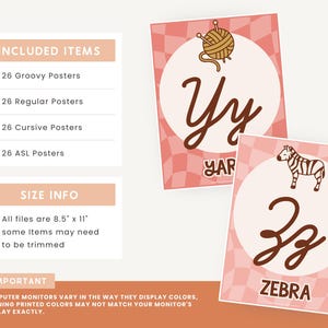 Alphabet Classroom Editable Posters, Groovy Cursive Letter Templates ...