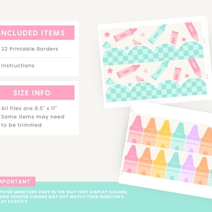 Classroom Bulletin Board Borders, Editable Canva Templates, Bright ...