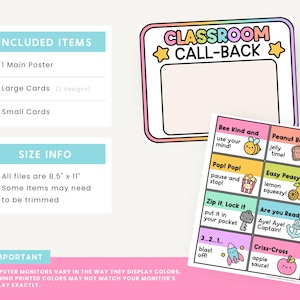 Editable Classroom Call Back Cards | Teacher Attention Getters | Call ...