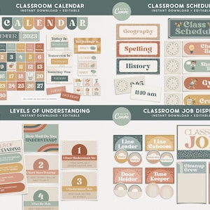 Editable Classroom Modern Boho Complete Collection Printable Bundle ...