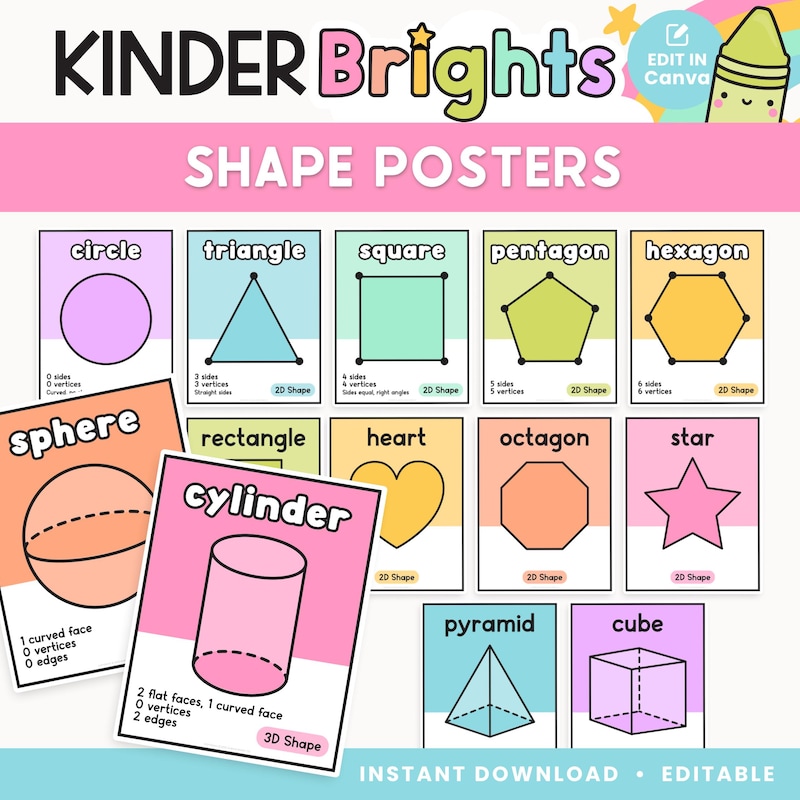 Classroom Shapes Display - Etsy