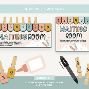 Teacher Waiting Room Printable Display, Editable in Canva, Cute Pastel ...