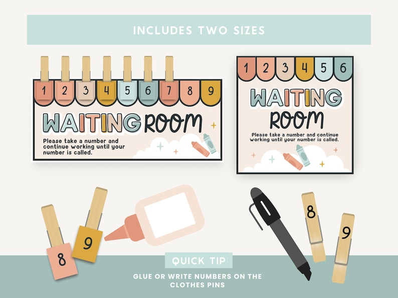 Teacher Waiting Room Printable Display, Editable in Canva, Cute Pastel ...