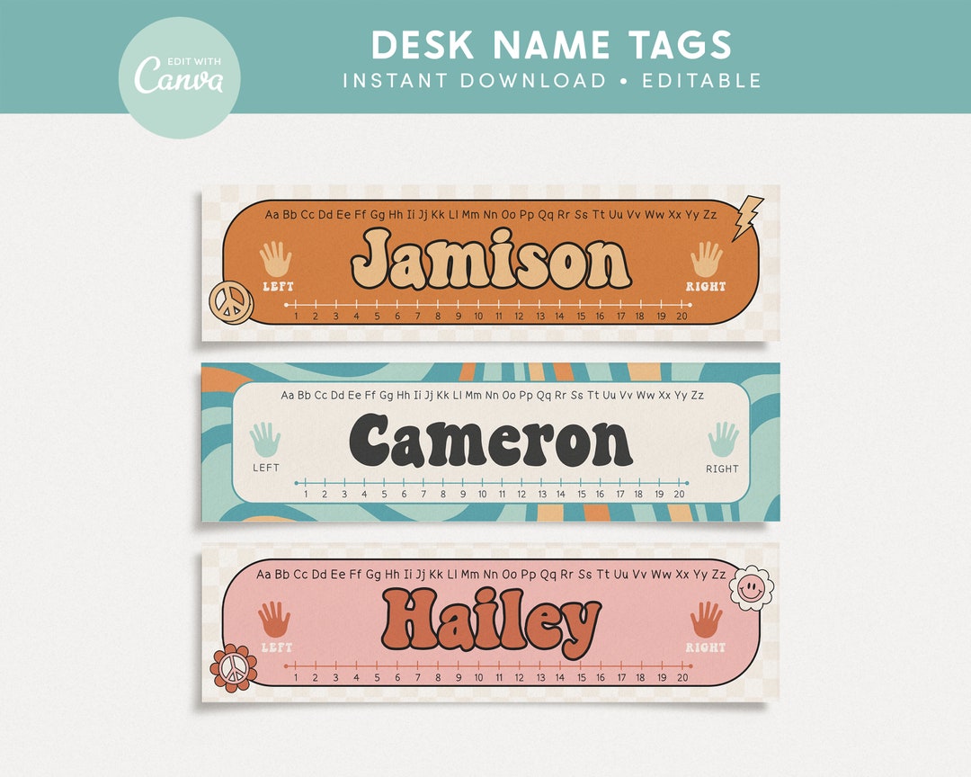 Student Desk Name Labels, Editable Classroom Printables, Student Name ...