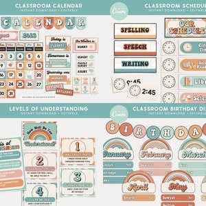Editable Classroom Groovy Retro Complete Collection Printable Bundle ...