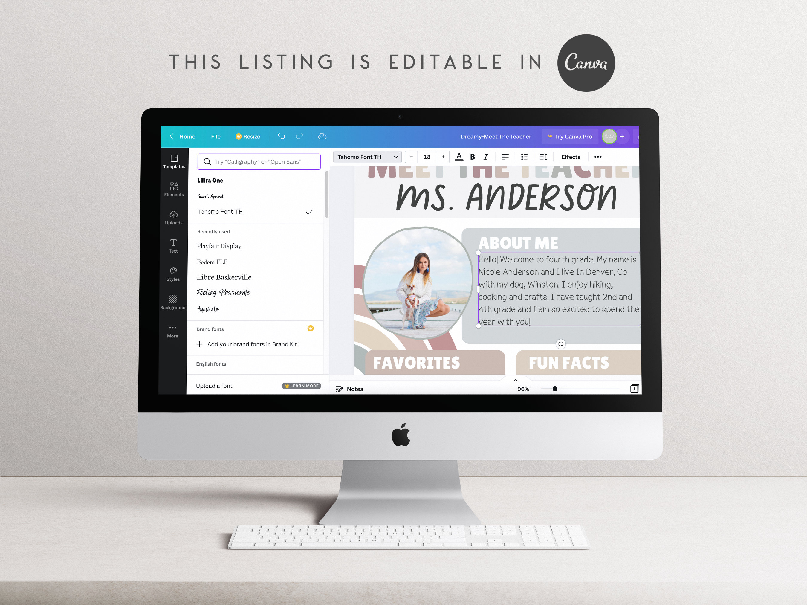 Meet the Teacher Classroom Printable Template Teacher - Etsy UK