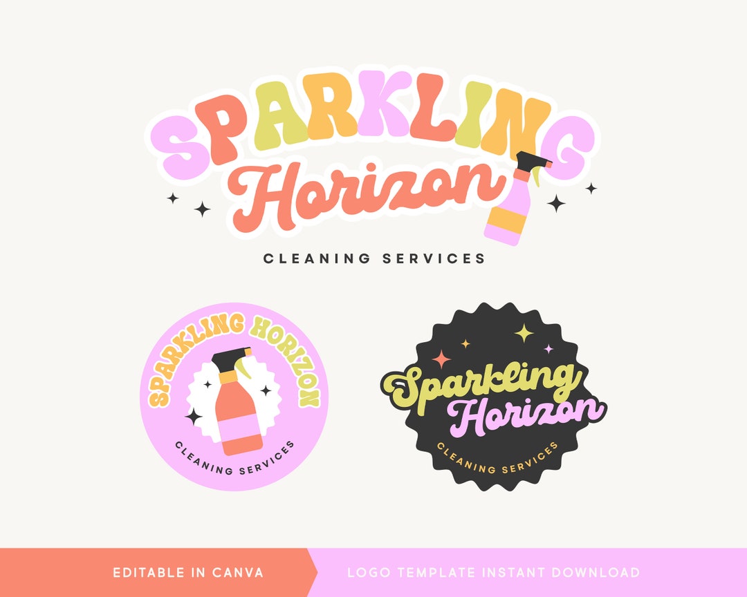 Editable Cleaning Logo Template, DIY Canva Cleaning Service Branding ...