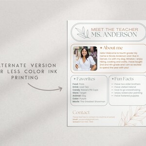 Meet the Teacher Classroom Printable Template, Teacher Introduction ...