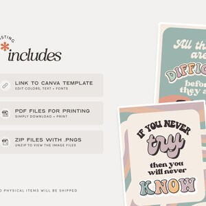 Growth Mindset Editable Classroom Printable Posters, Groovy Retro ...