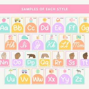 Alphabet Classroom Editable Posters, ASL Letter Templates, Cute Rainbow ...