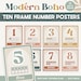 Number Ten Frames Classroom Editable Posters, Modern Boho Counting ...