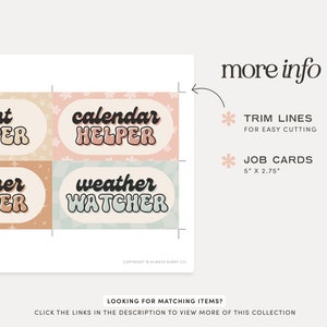 Classroom Job Display, Editable Retro Canva Templates, Pastel Groovy ...