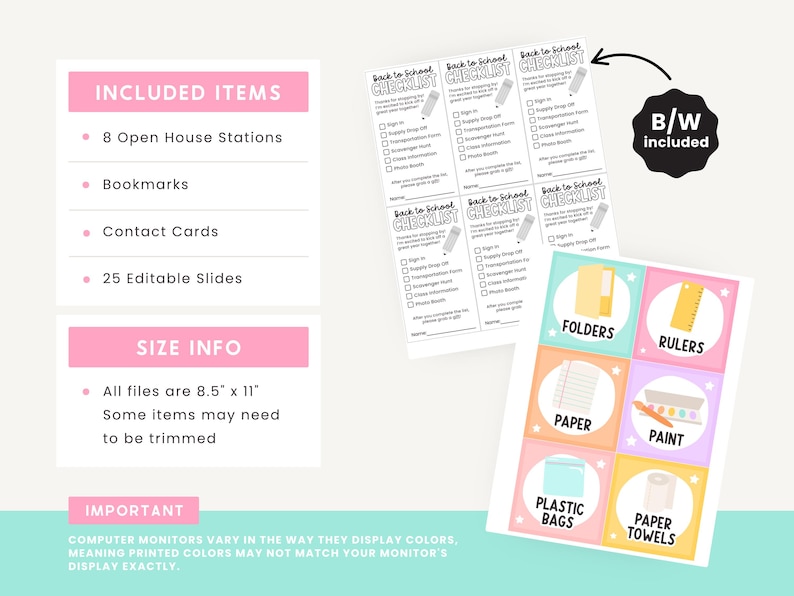 Back to School Open House Bundle | Editable Meet the Teacher Station ...