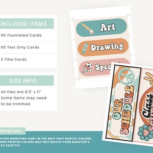 Classroom Schedule, Editable Groovy Canva Template, Retro Classroom ...