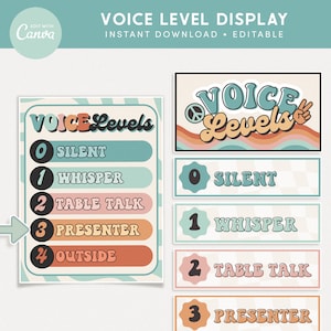 Voice Level Chart Classroom Printable Display, Editable in Canva ...