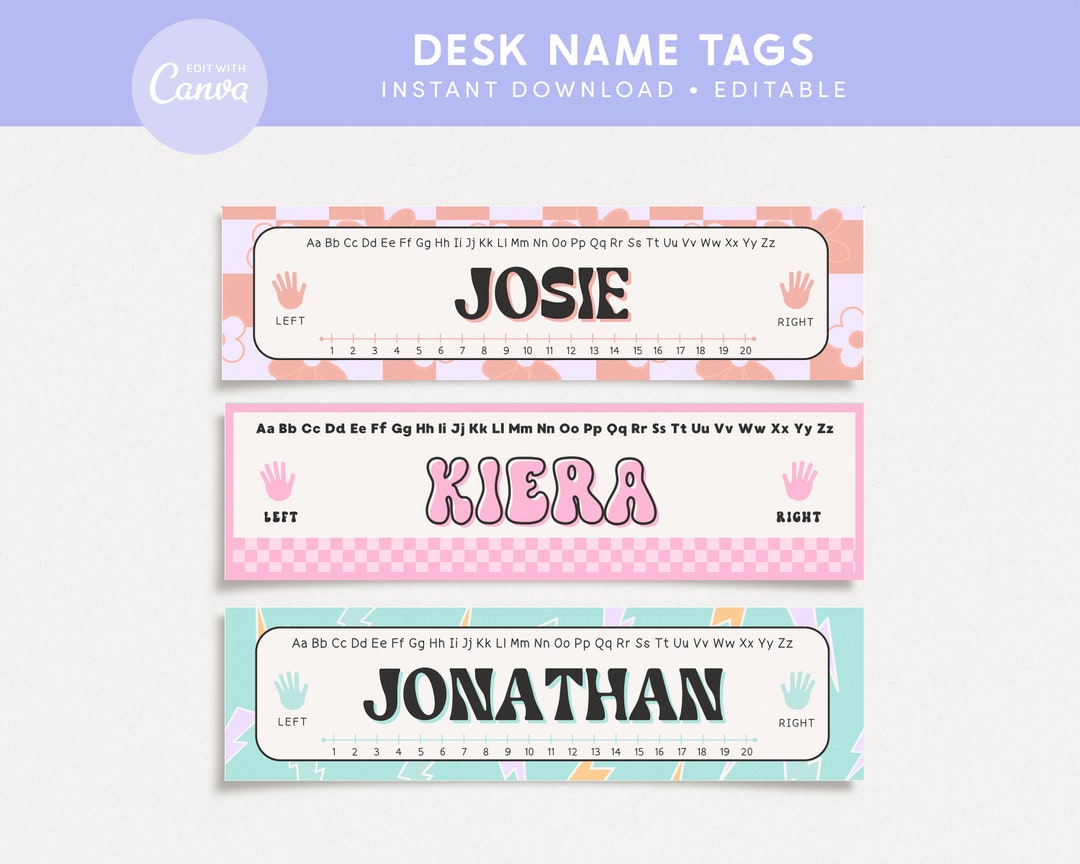 Student Desk Name Labels, Editable Classroom Printables, Student Name ...