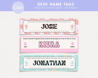 Editable Boho Neutral Rainbow Student Name Tags, Cubbies Labels - Etsy ...