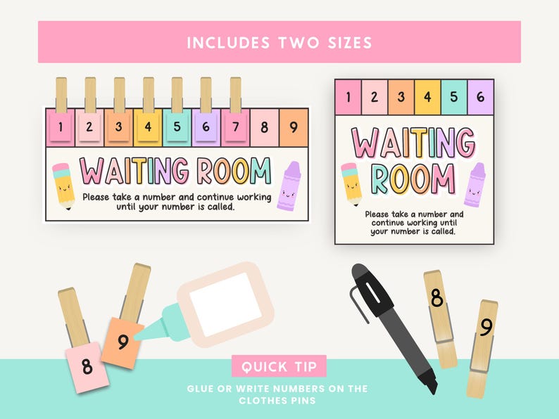 Teacher Waiting Room Printable Display, Editable in Canva, Bright ...