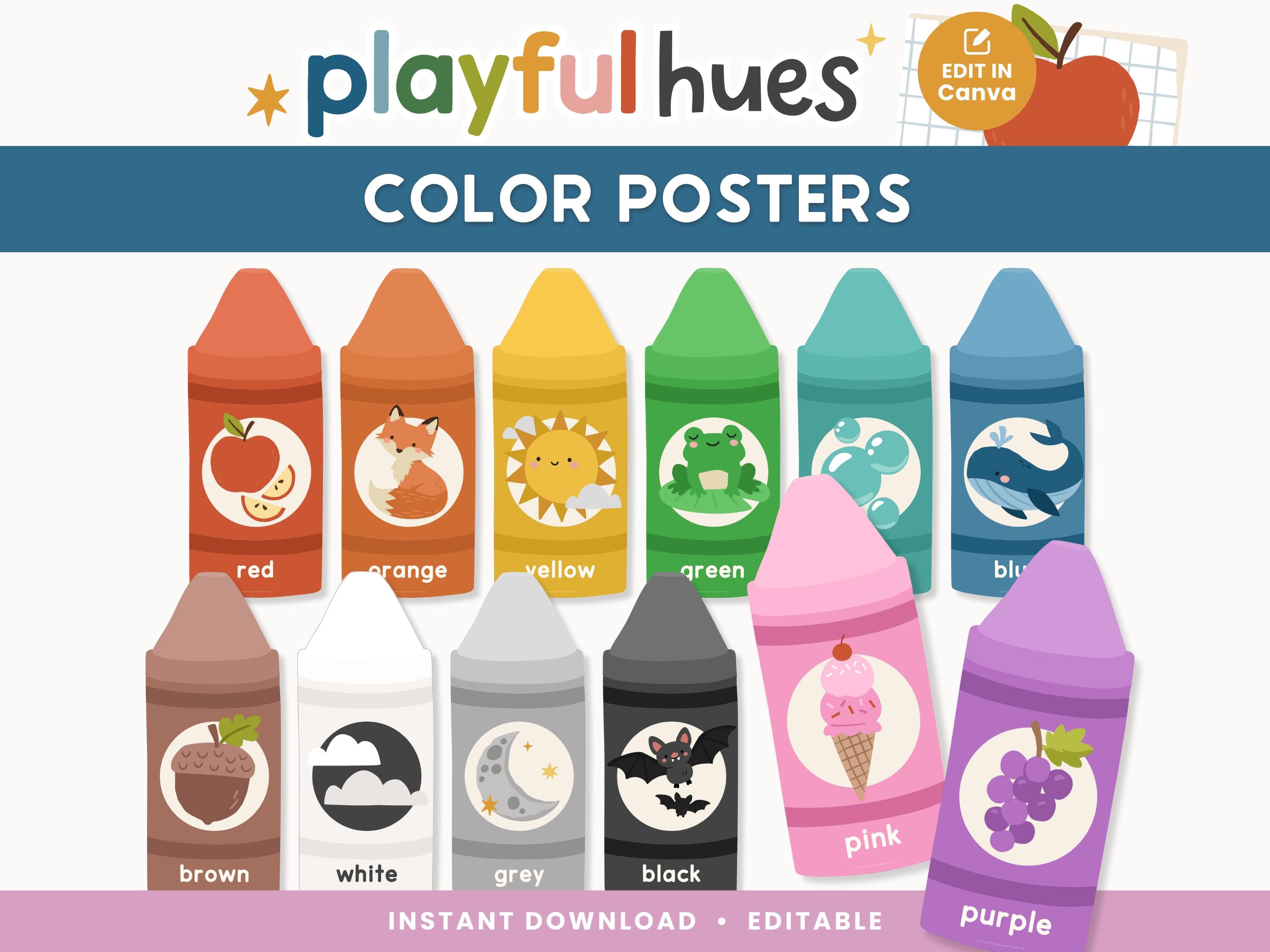 Editable Color Posters for Classroom | Color Posters & Crayon Wall Art ...