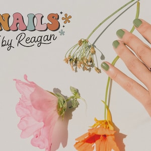 Editable Logo Designs, DIY Retro Boho Logo, Cute Nails Logo, Beauty ...