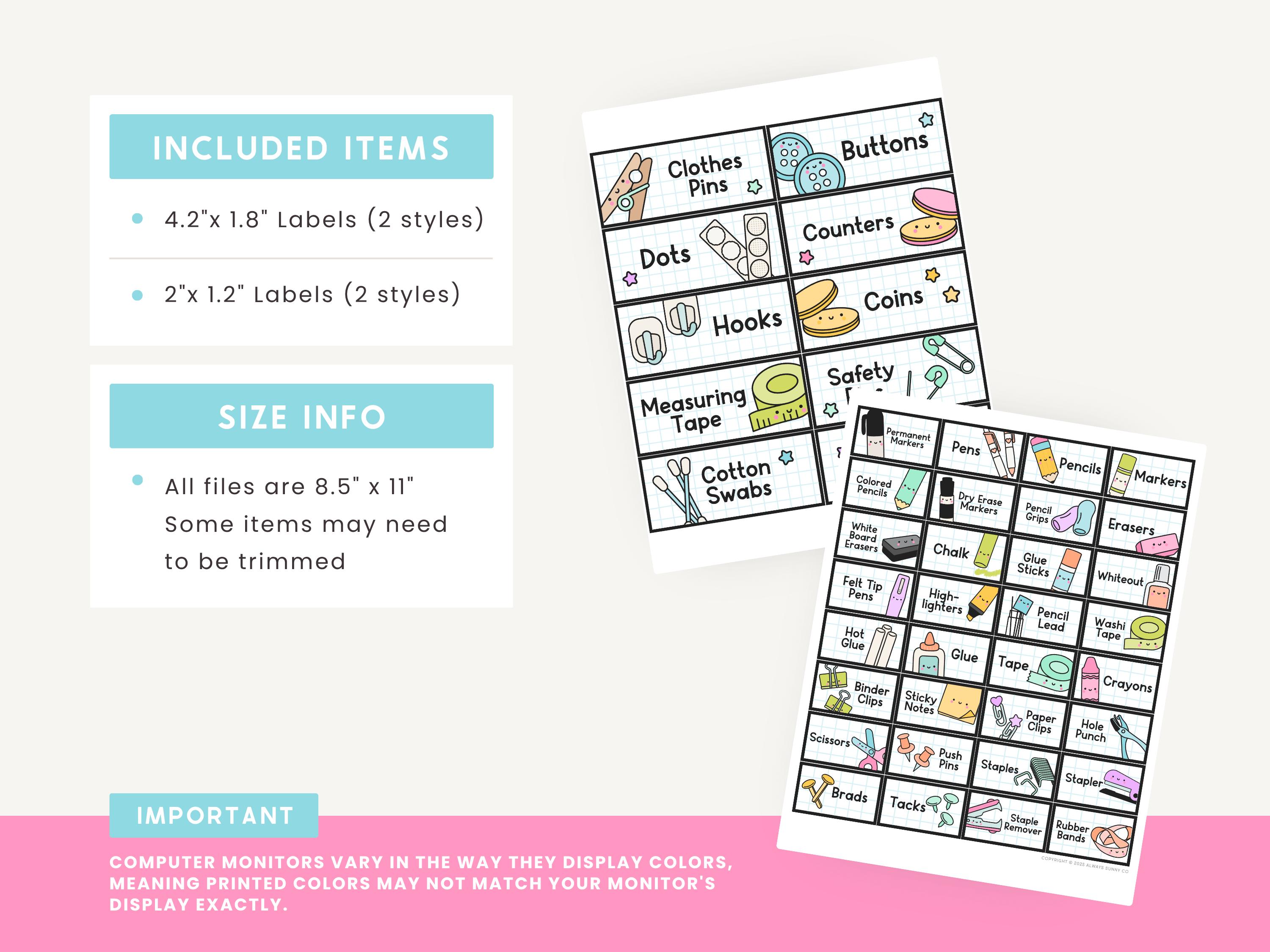 Classroom Drawer Labels With Cute Clip Art | Pastel Teacher Toolbox ...