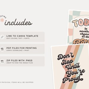 Growth Mindset Editable Classroom Printable Posters, Groovy Retro ...