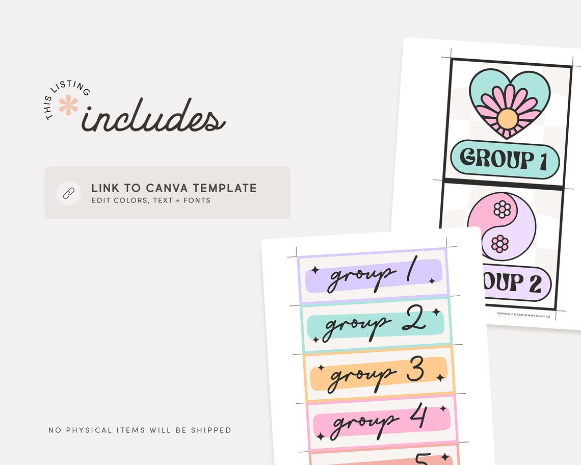 Classroom Labels Editable Templates, Pastel Groovy Classroom ...