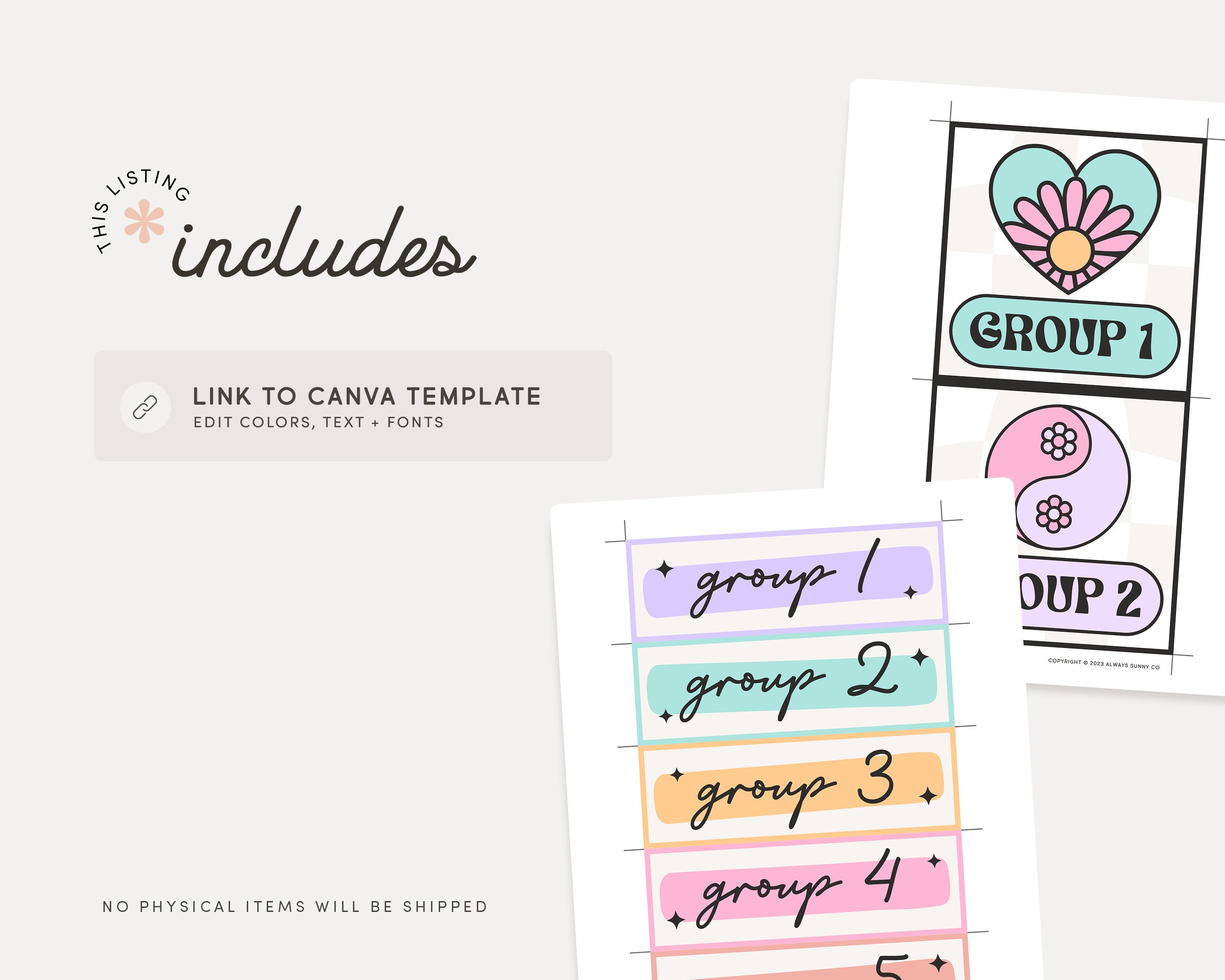 Classroom Labels Editable Templates, Pastel Groovy Classroom ...