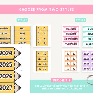 Classroom Flip Calendar Display, Bright Pastel Classroom Decor ...