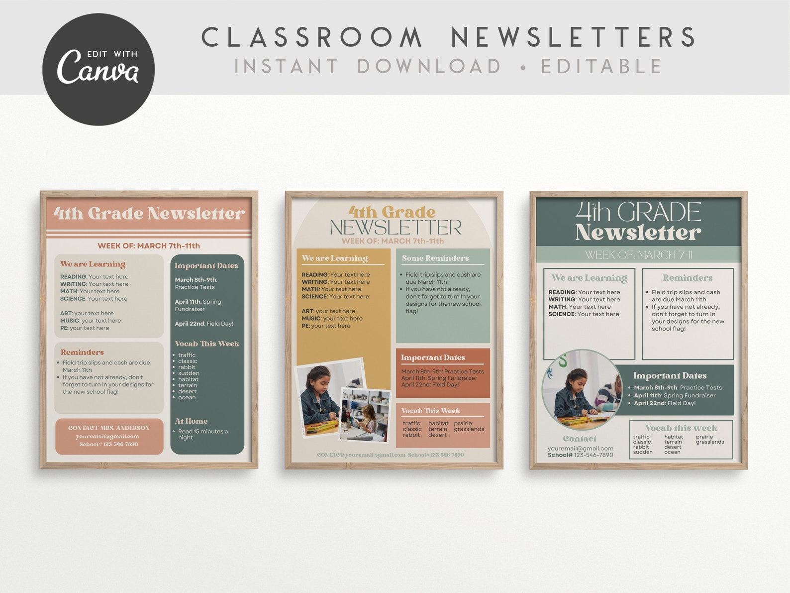 Classroom Newsletter Editable Templates Back to School - Etsy
