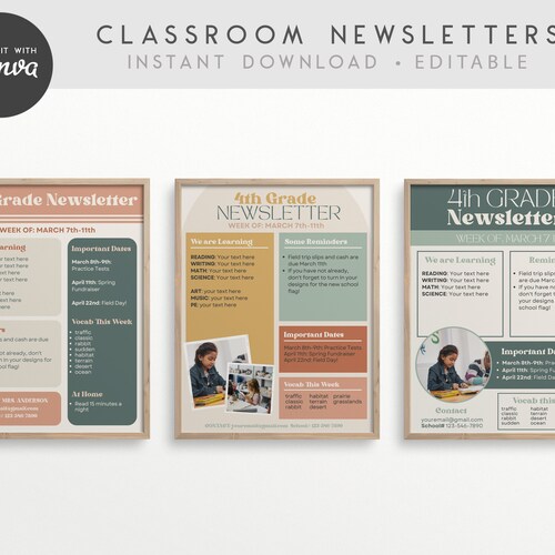 Editable Classroom Newsletter Template Teacher Newsletter - Etsy
