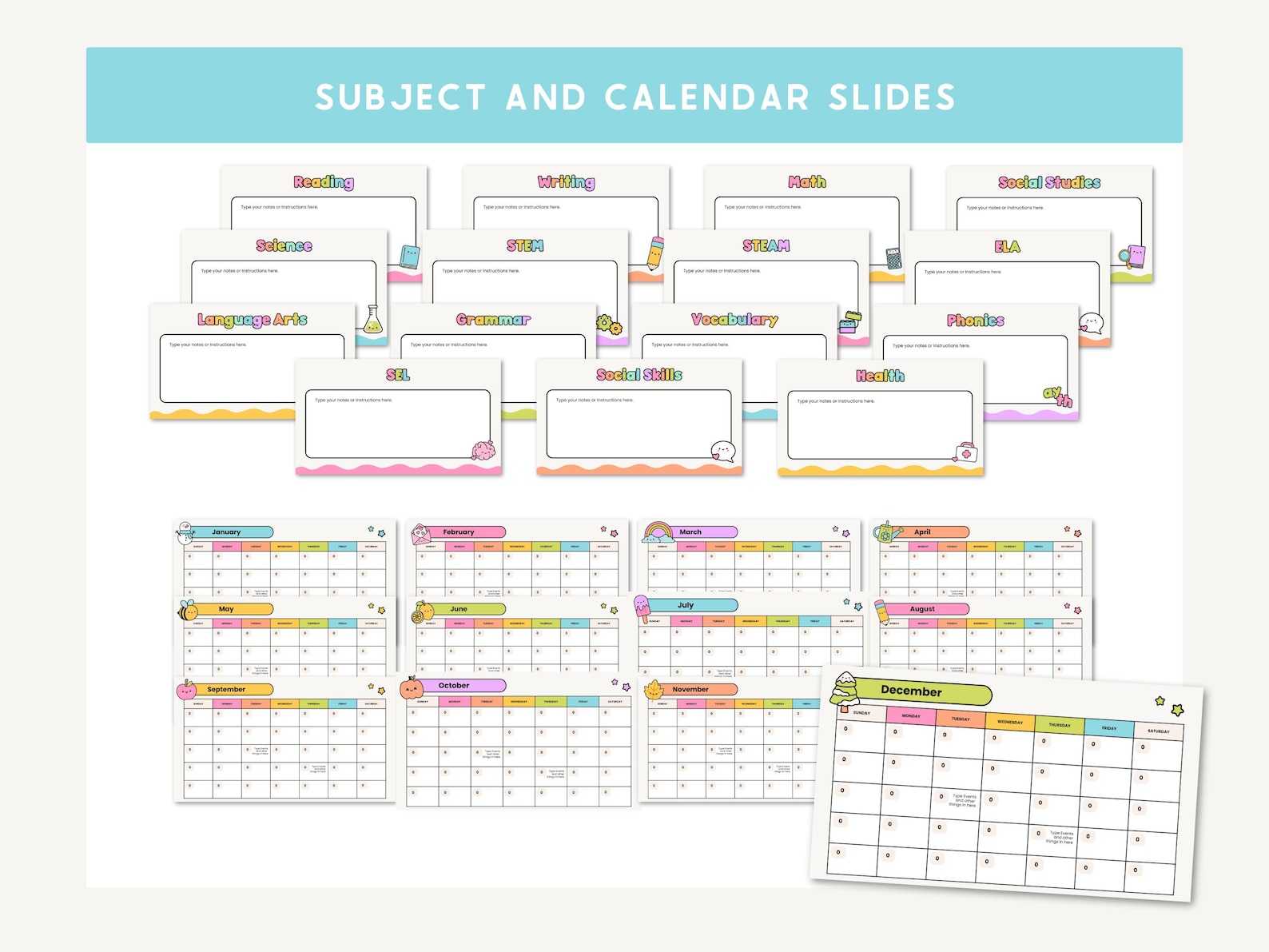 Kinder Brights Classroom Slides | Editable Daily Templates for Canva ...