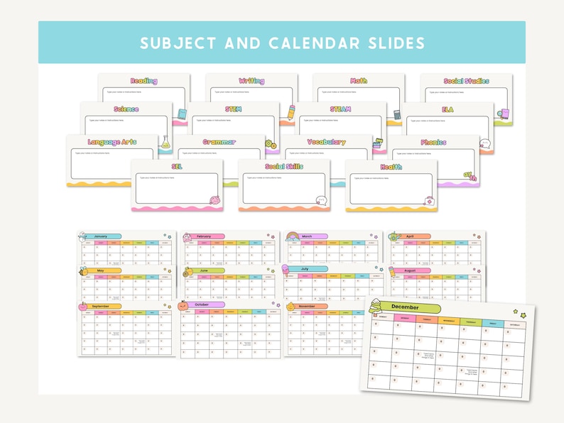 Kinder Brights Classroom Slides | Editable Daily Templates for Canva ...