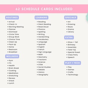 Editable Visual Schedule Cards | Colorful Classroom Timetable Display ...