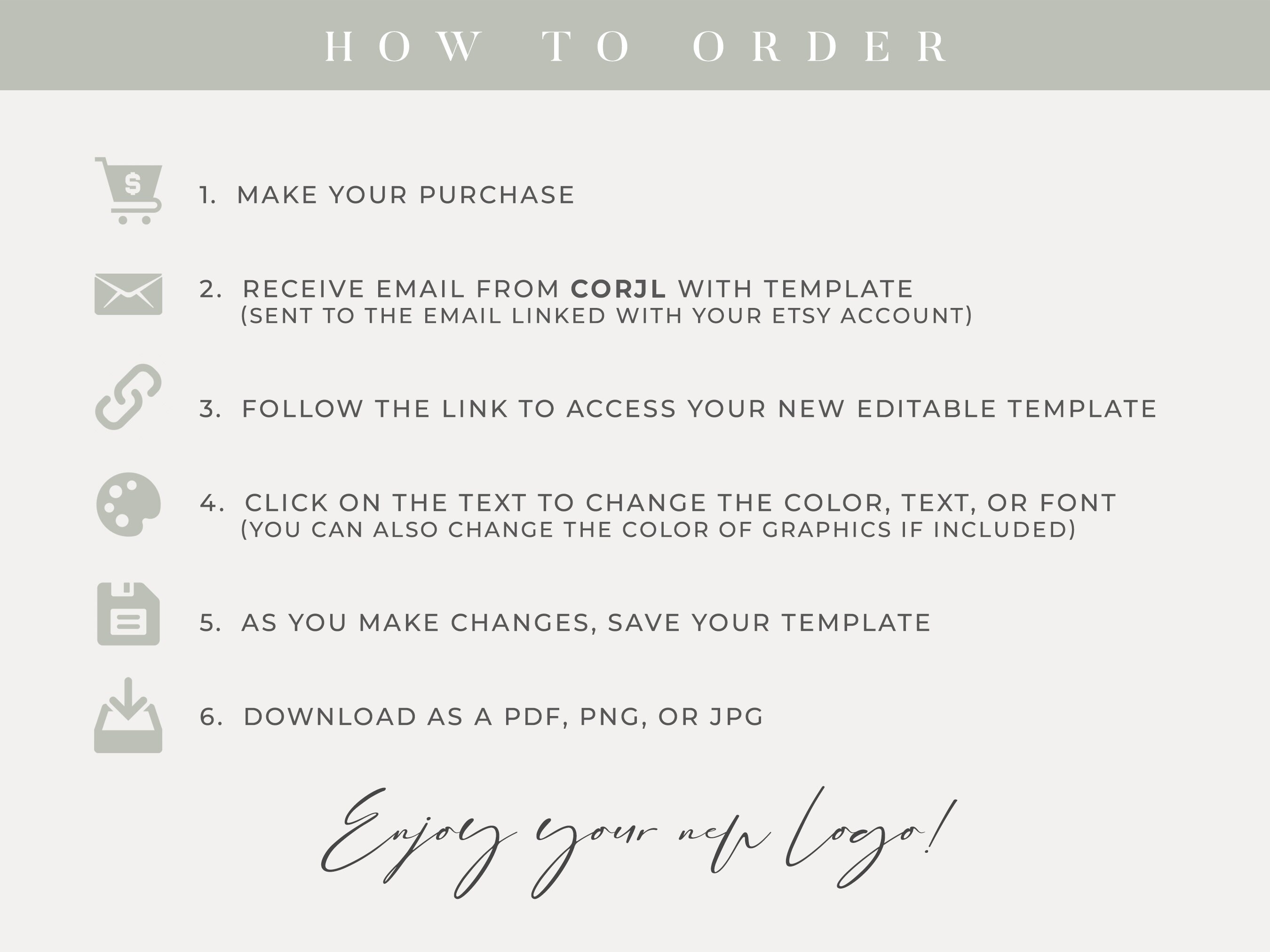 Editable Logo Design DIY Signature Logo Elegant Photography | Etsy