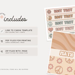 Classroom Binder Covers and Spines, Editable Groovy Retro Teacher ...