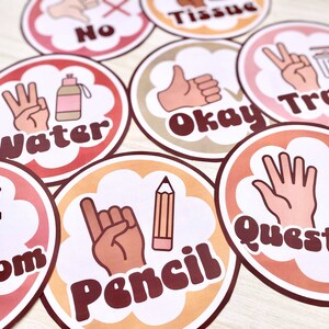 Classroom Hand Signals Poster Display, Editable in Canva, Retro Groovy ...