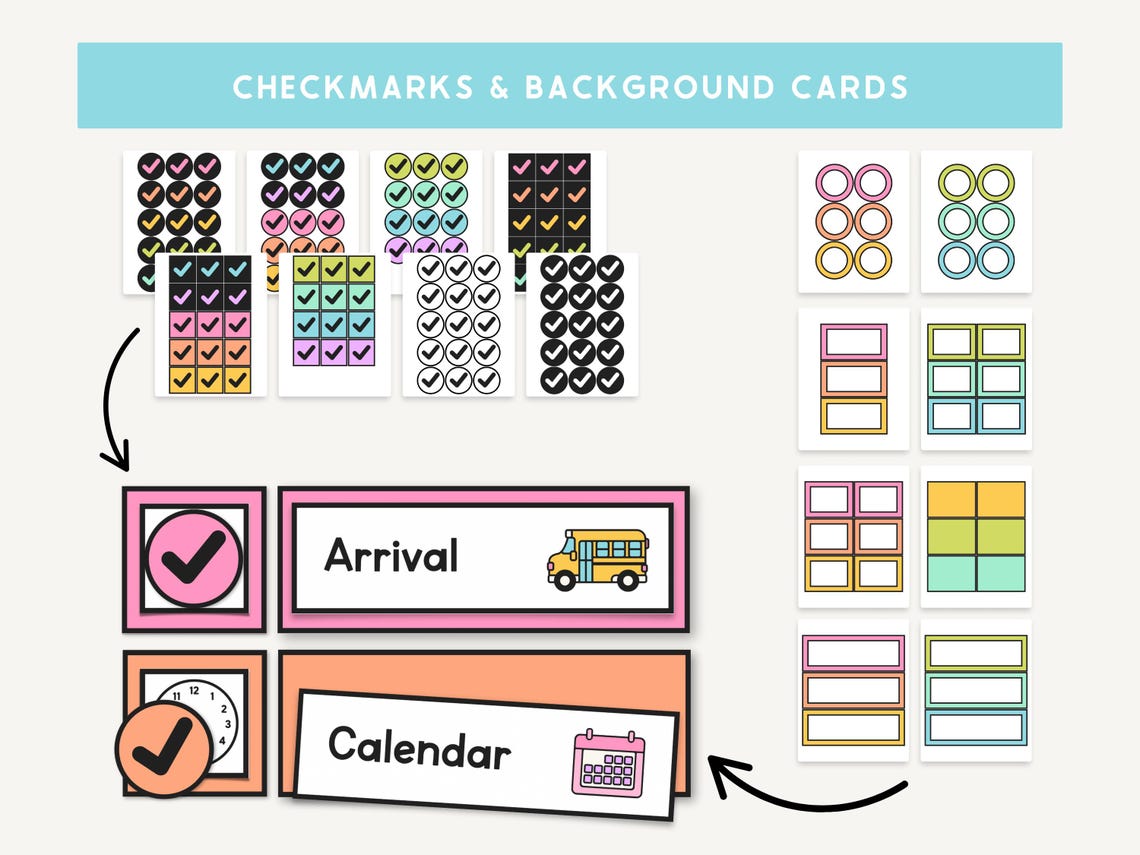 Editable Visual Schedule Cards | Colorful Classroom Timetable Display ...