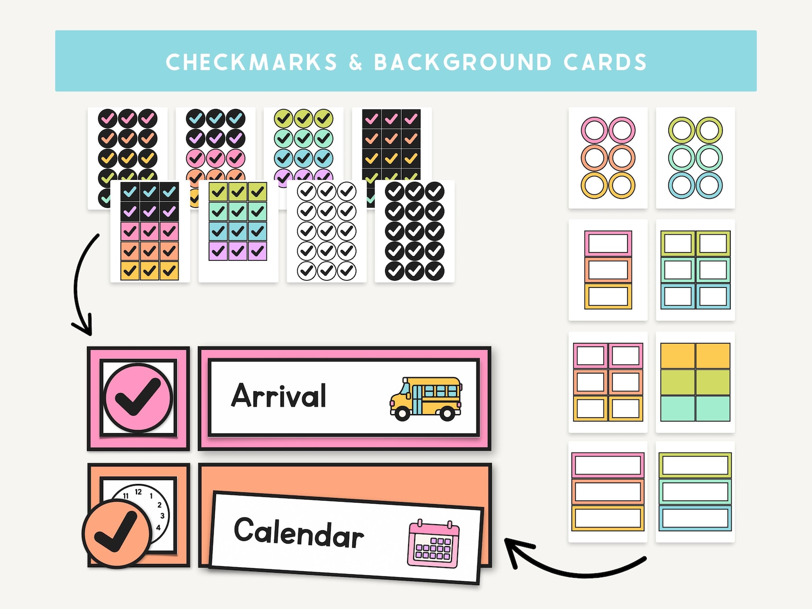 Editable Visual Schedule Cards | Colorful Classroom Timetable Display ...