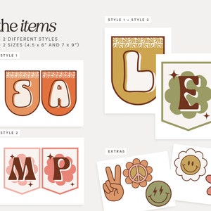 Classroom Bulletin Board Letters, Editable in Canva, Groovy Retro ...