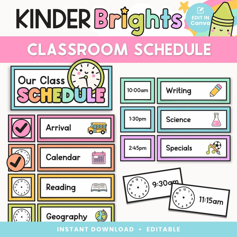 Classroom Timetable Visuals - Etsy
