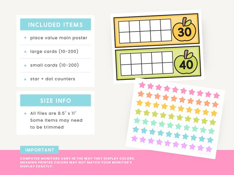 Classroom Days in School Ten Frames Printable Display, Editable in ...