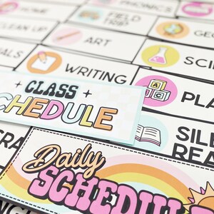 Classroom Visual Schedule, Editable Canva Template, Bright Desert ...