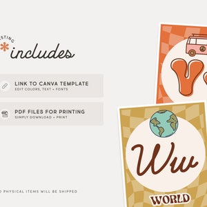 Alphabet Classroom Editable Posters, Groovy Cursive Letter Templates ...