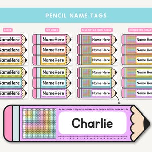 Editable Desk Name Tags for Students | Bright Printable Name Plates for ...
