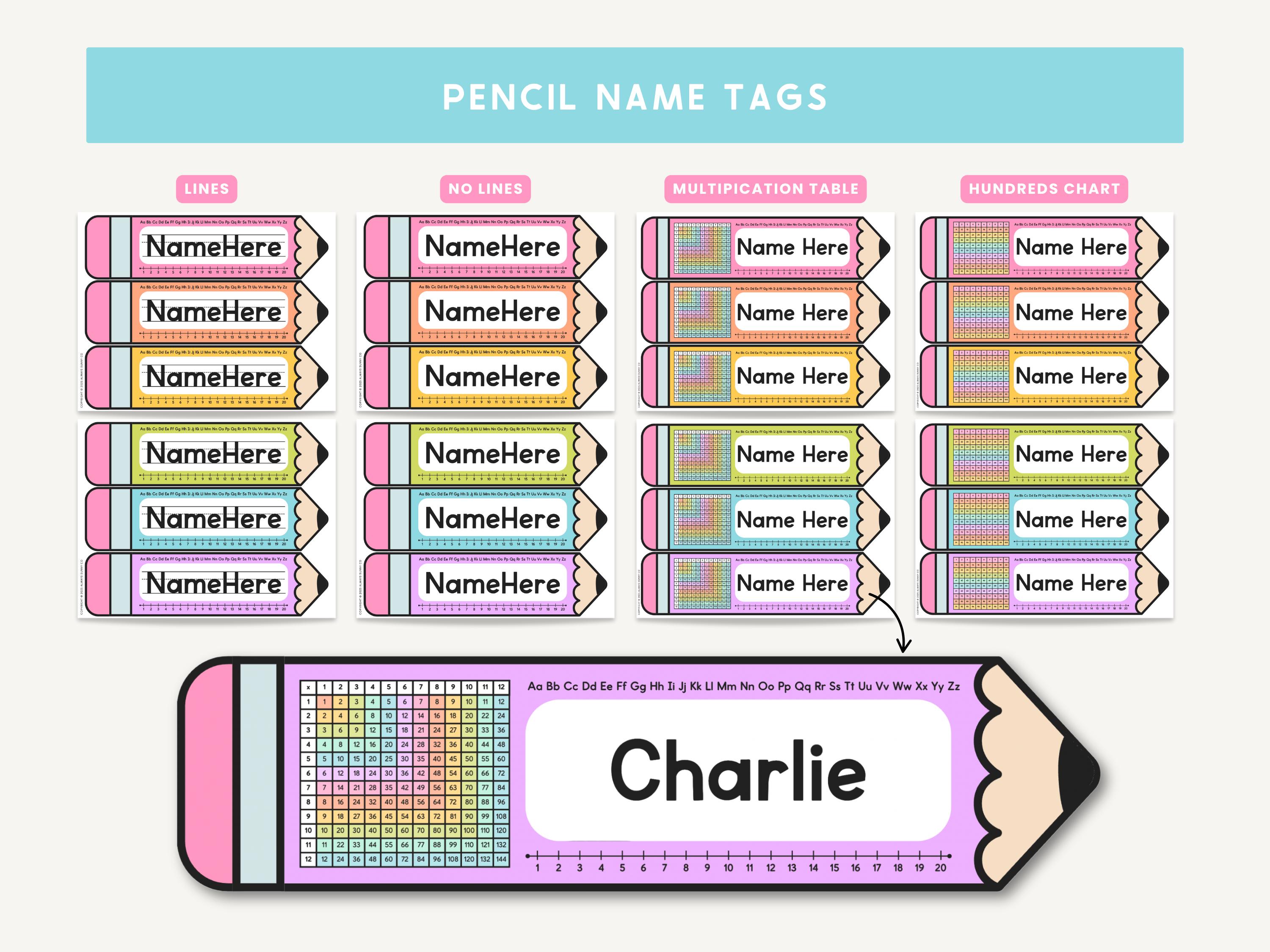 Editable Desk Name Tags for Students | Bright Printable Name Plates for ...