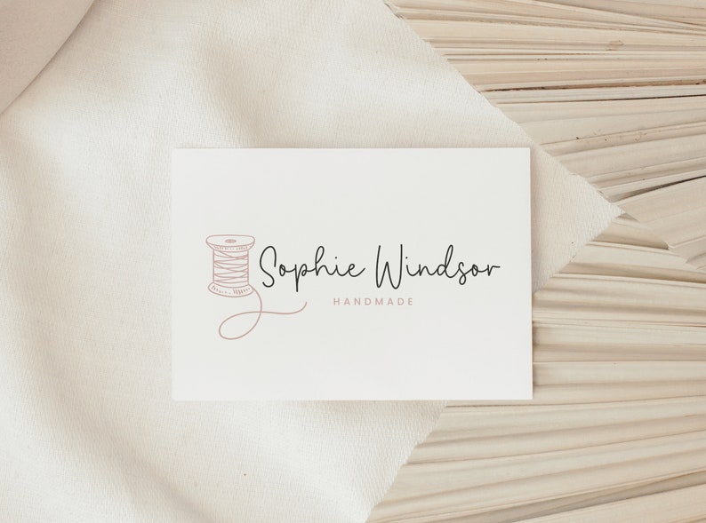 Editable Logo Design DIY Canva Thread Boho Logo Handmade - Etsy