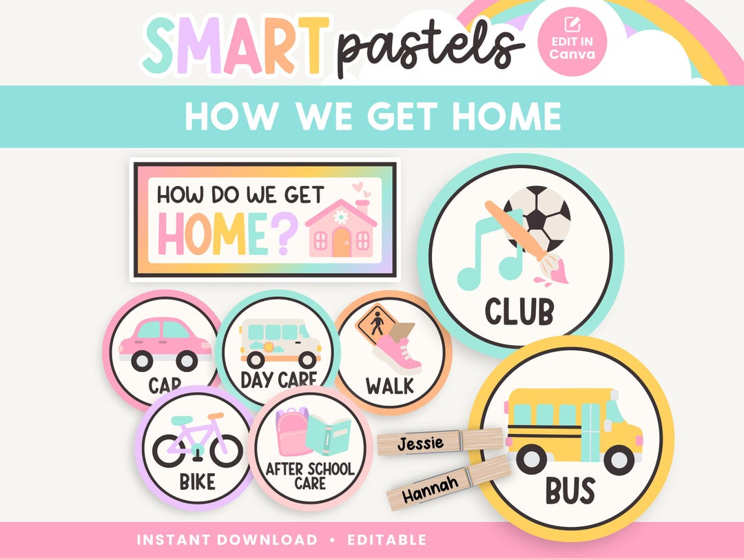 How Do We Get Home Clip Chart Classroom Printable, Student ...