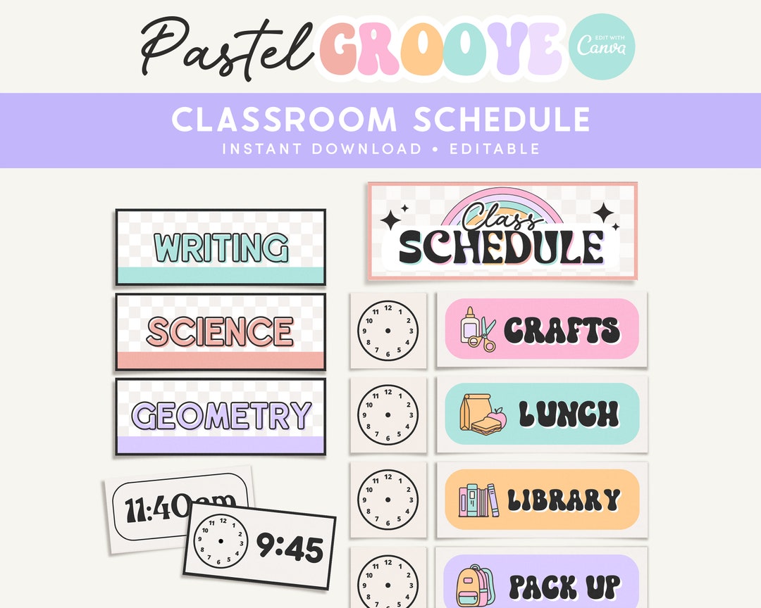 Classroom Schedule, Editable Classroom Printables, School Timetable ...