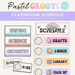 Classroom Schedule, Editable Classroom Printables, School Timetable ...